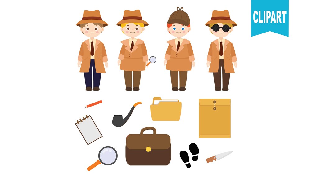 Detective kids Clipart - PNG file, instant download