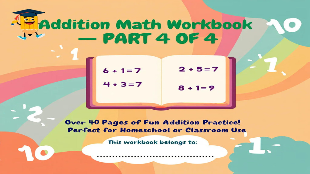 Addition Math Workbook – Part 4 of 4 | Printable PDF for Kindergarten ...
