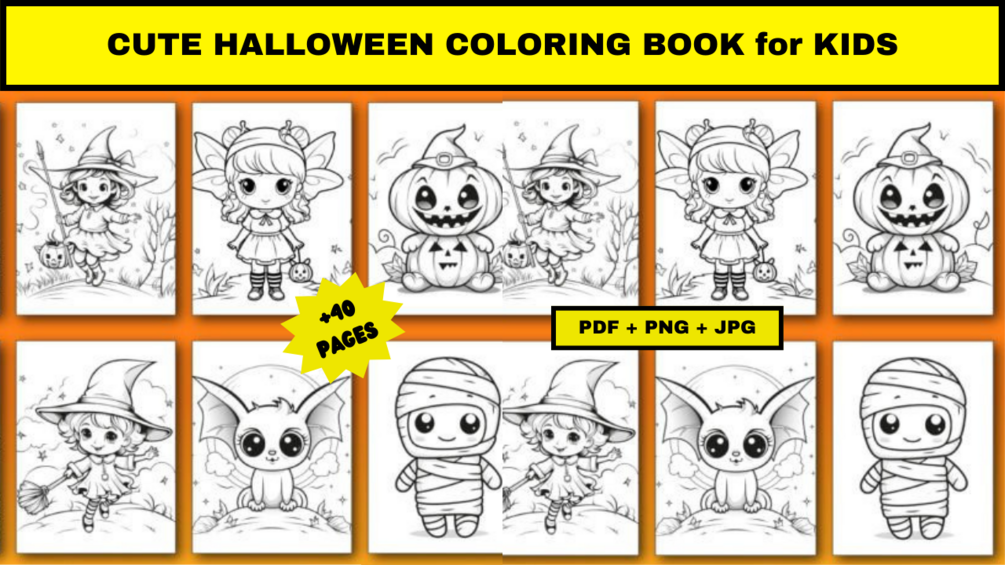 CUTE HALLOWEEN COLORING BOOK for KIDS 2024