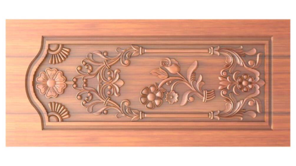 CNC ArtCAM Design File: Intricate Floral and Scrollwork Wooden Panel