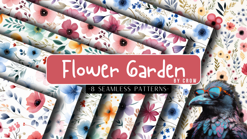 Flower Garden Watercolor Digital Paper Pack | Seamless Patterns ...