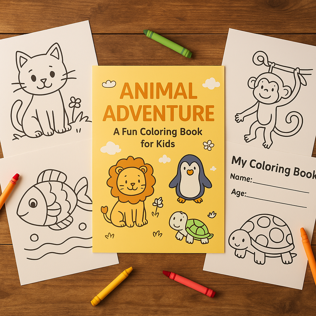 “Fun Animal Coloring Book for Kids | 30+ Printable Pages”