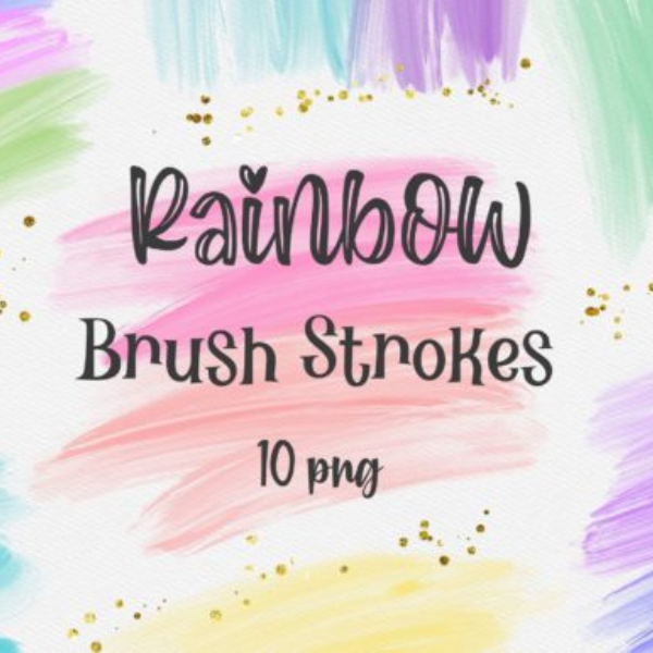 Rainbow Brush Strokes Clipart