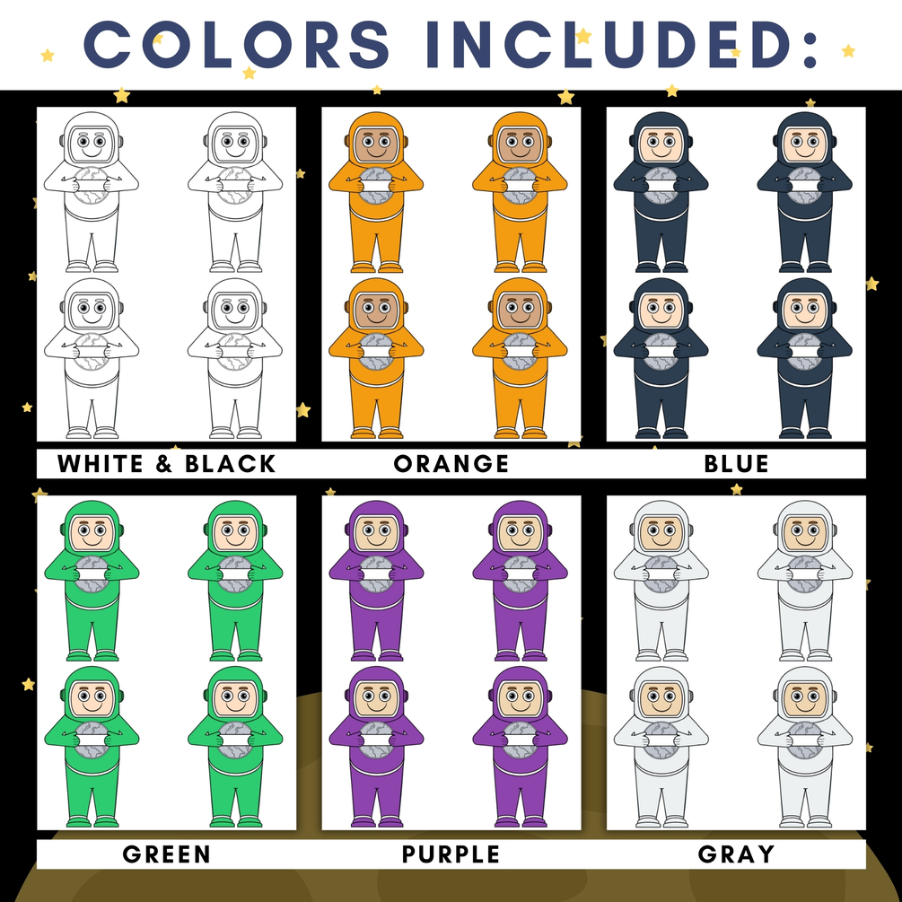 Editable Space Name Tags Astronaut - Fun Classroom Decor Back to School