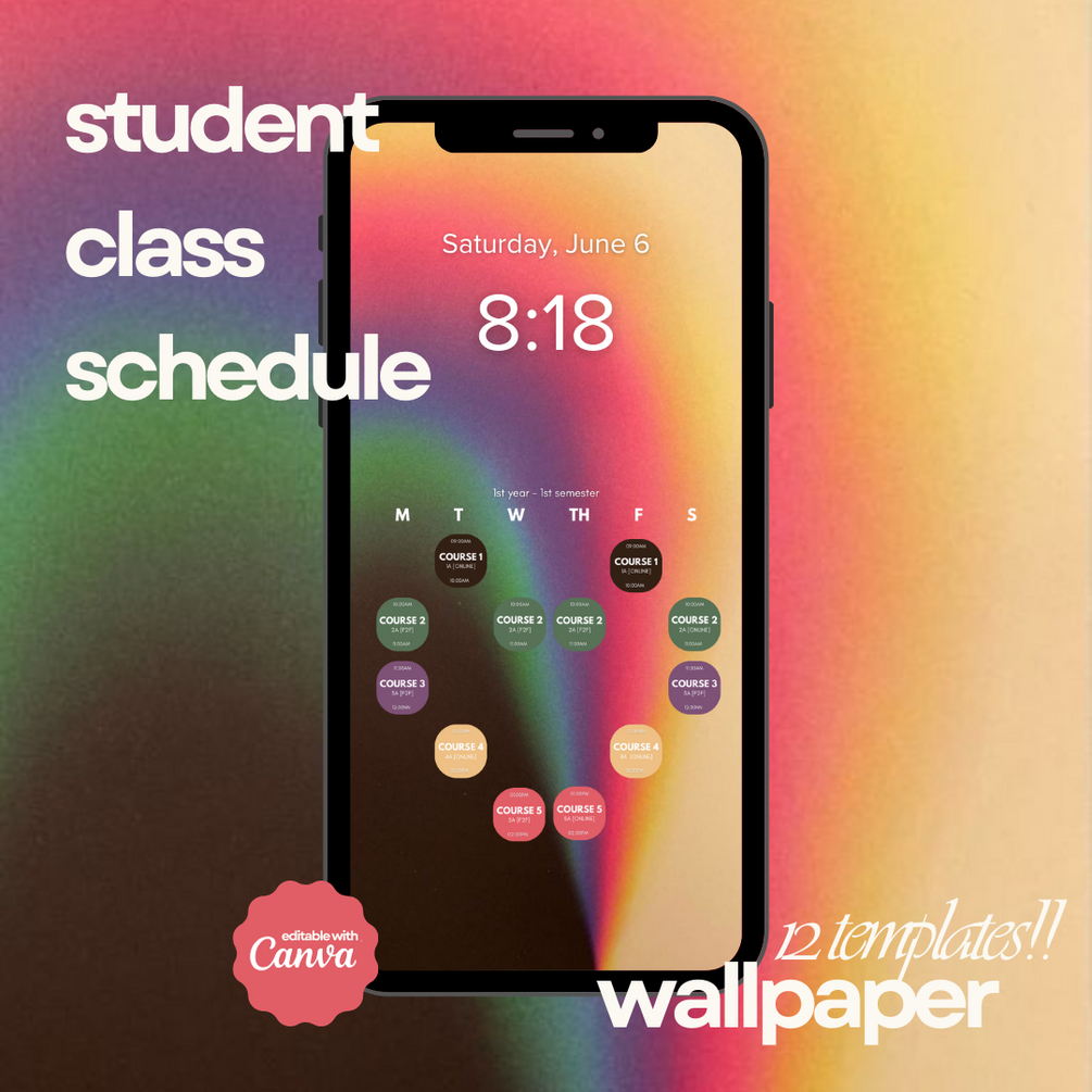 Student Class Schedule Thermal Gradient Phone Wallpaper