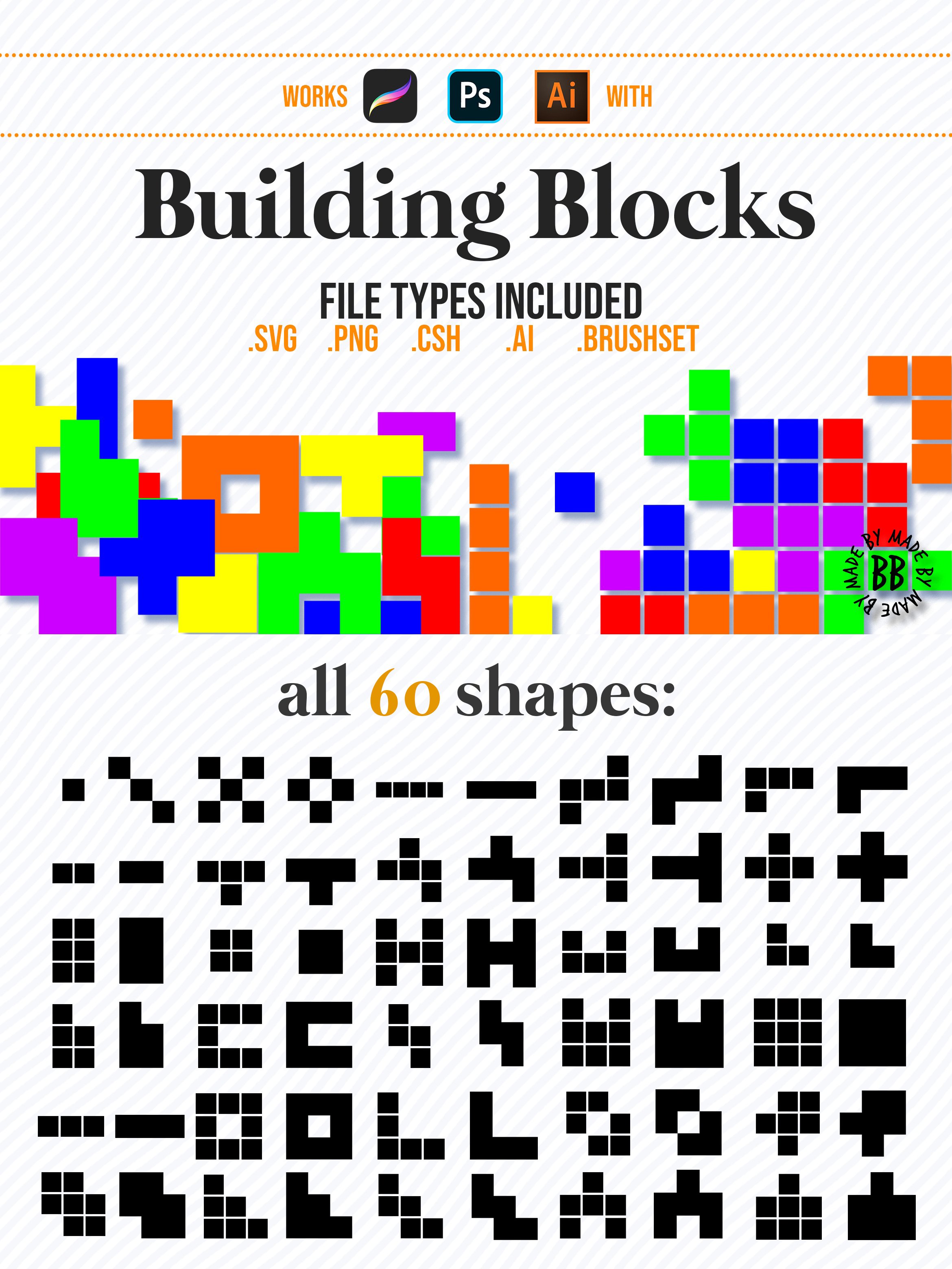 🖌️ FREE Procreate Building Blocks Shapes + SVG + PNG + Ai + Ps - BrushBoy