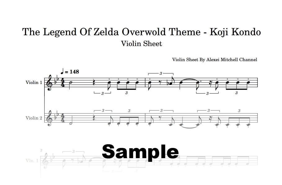 The Legend Of Zelda Overworld Theme Violin Sheet