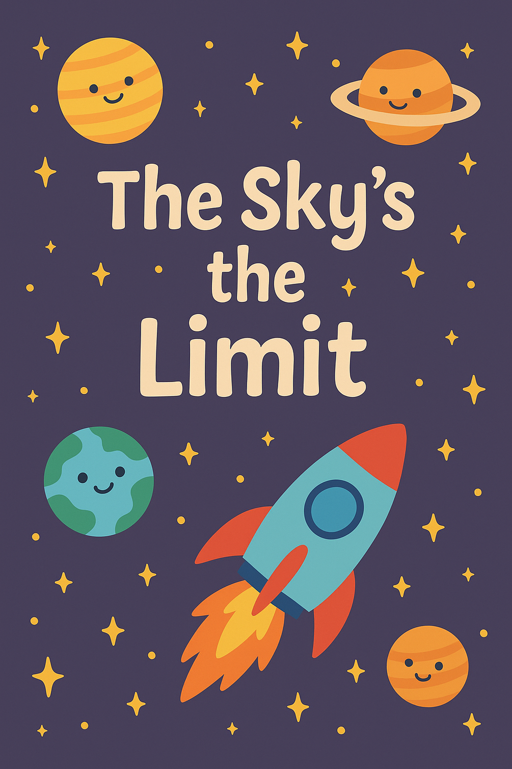 "The Sky's The Limit" - Space-Themed Printable Motivational Poster for Kids