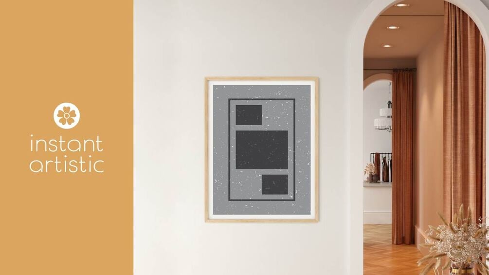 Grey Shapes Art Print