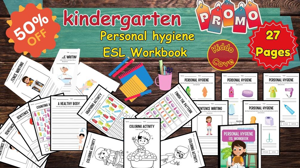 Personal hygiene ESL Workbook - Kindergarten - Kiddo Cove