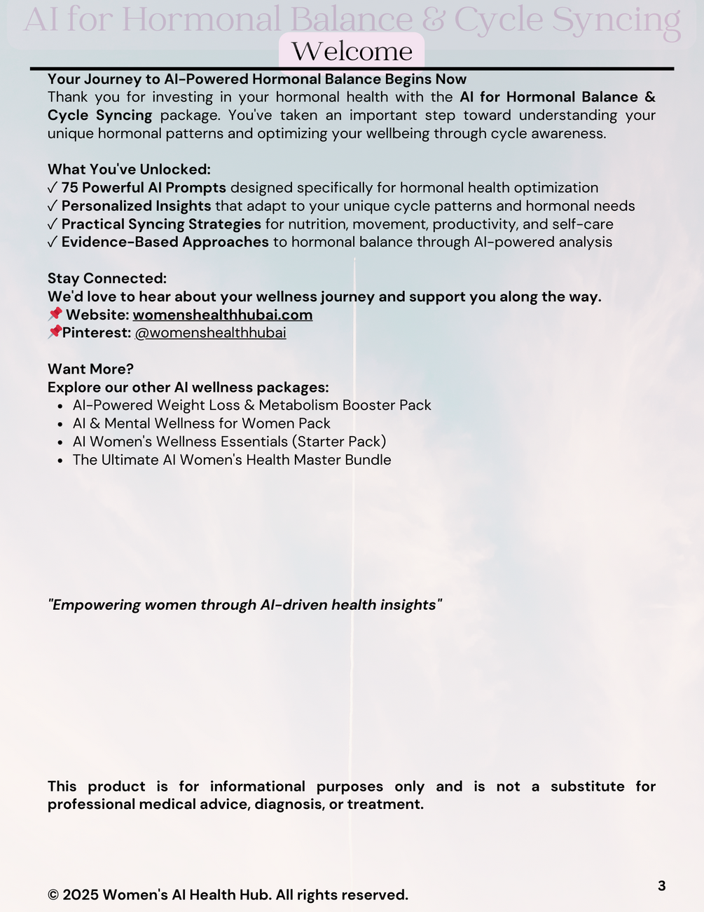 AI for Hormonal Balance & Cycle Syncing Prompt Pack