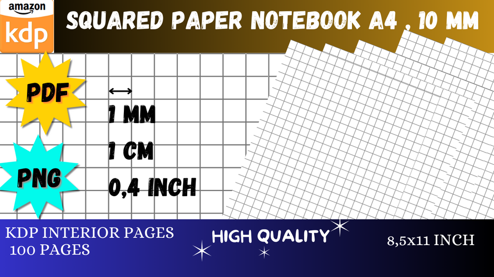 Squared Paper Notebook A4, 10 mm