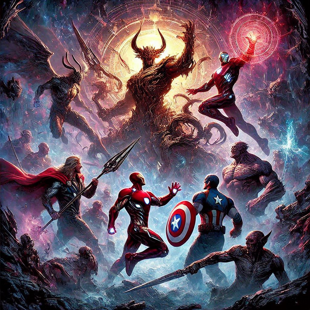Epic Battle Avengers vs. Demons in the Underworld