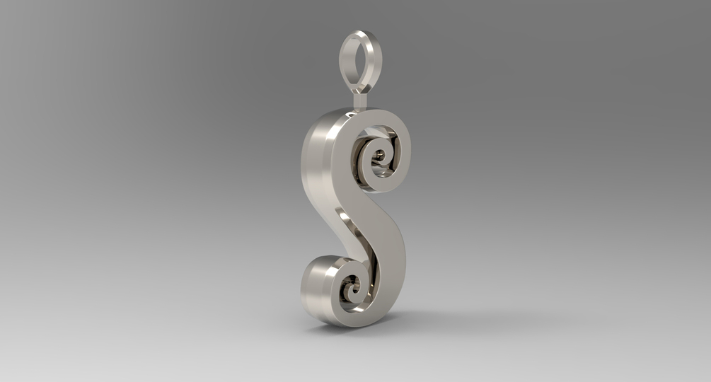 S Letter Pendant Platinum