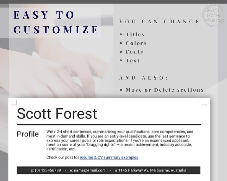 Professional ATS Friendly CV Template Word, Pages, Google Docs, ATS ...