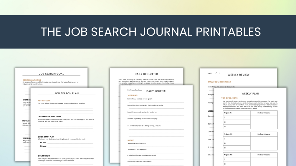 Job Search Journal Printables (Digital Download)