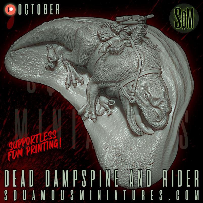 DEAD DAMPSPINE AND RIDER (for support-less FDM printing).