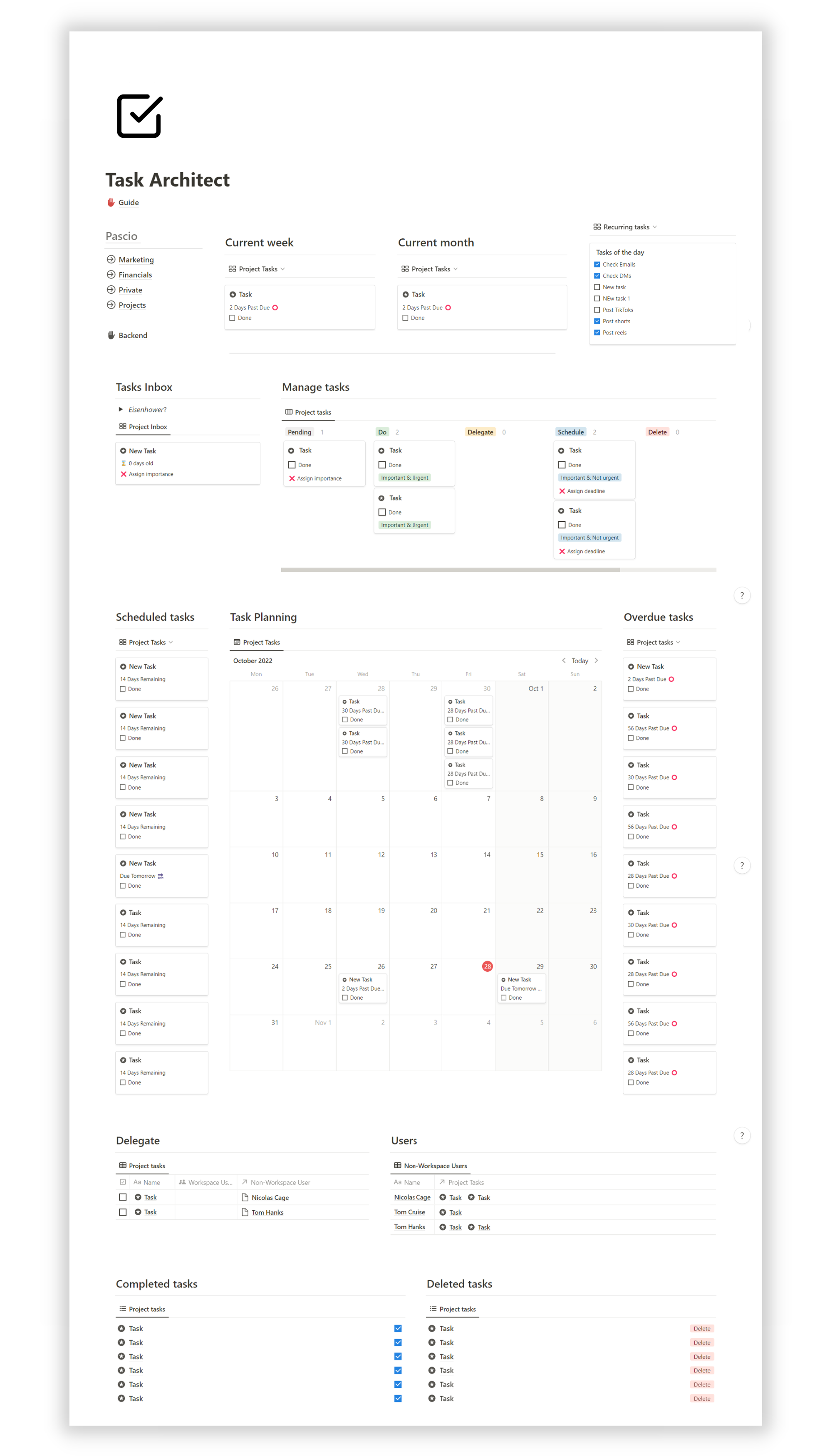 Task Architect Task Management System For Notion