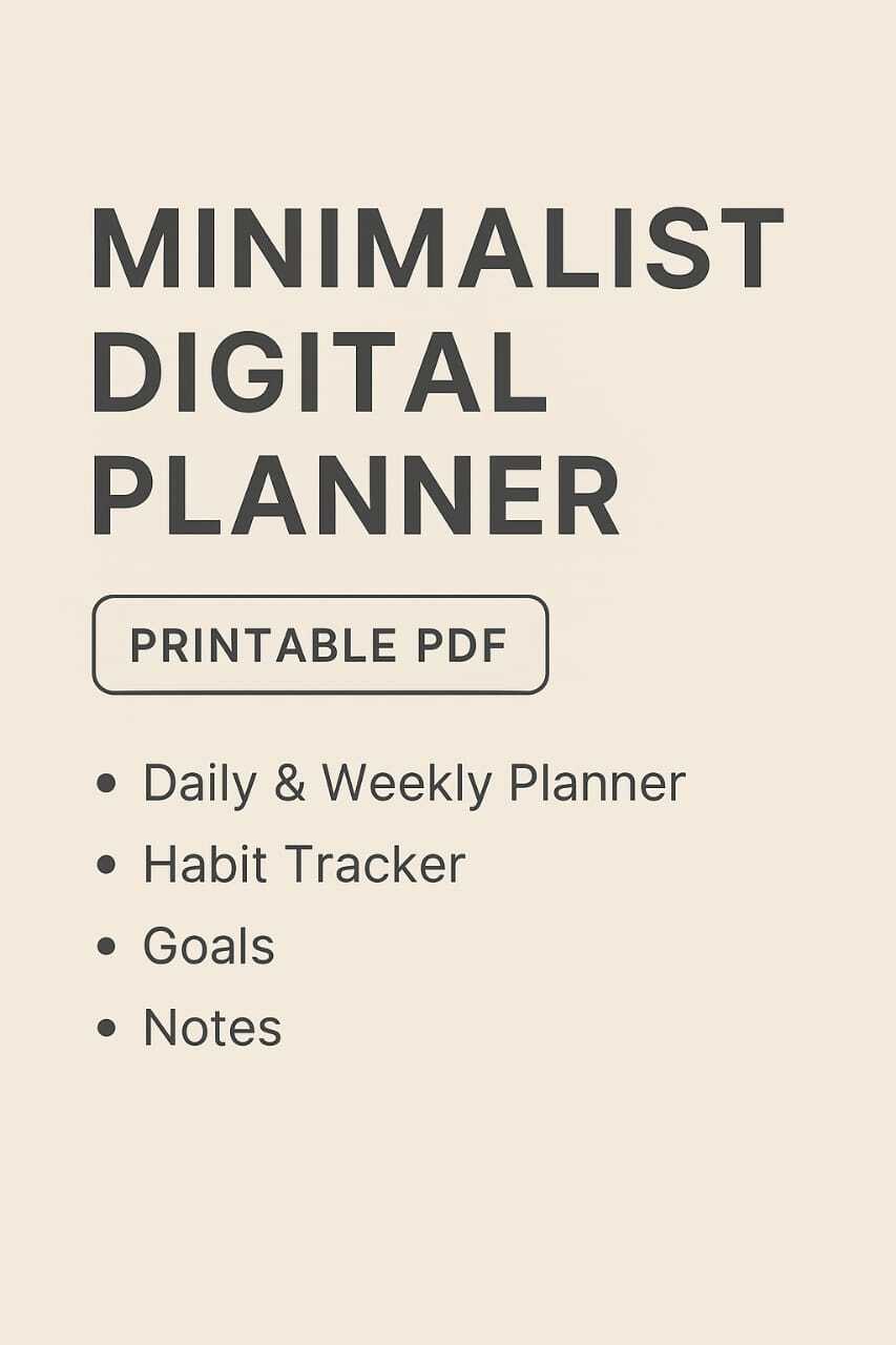Minimalist Digital Planner – Printable