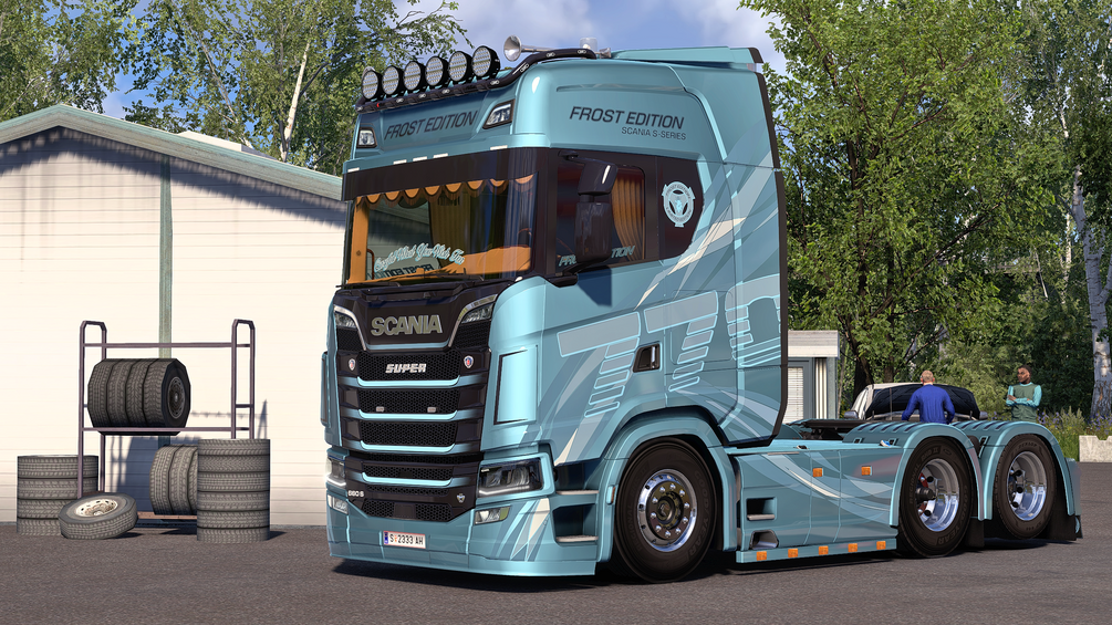 ETS2 SCANIA FROST EDITION+WINDOW STICKERS