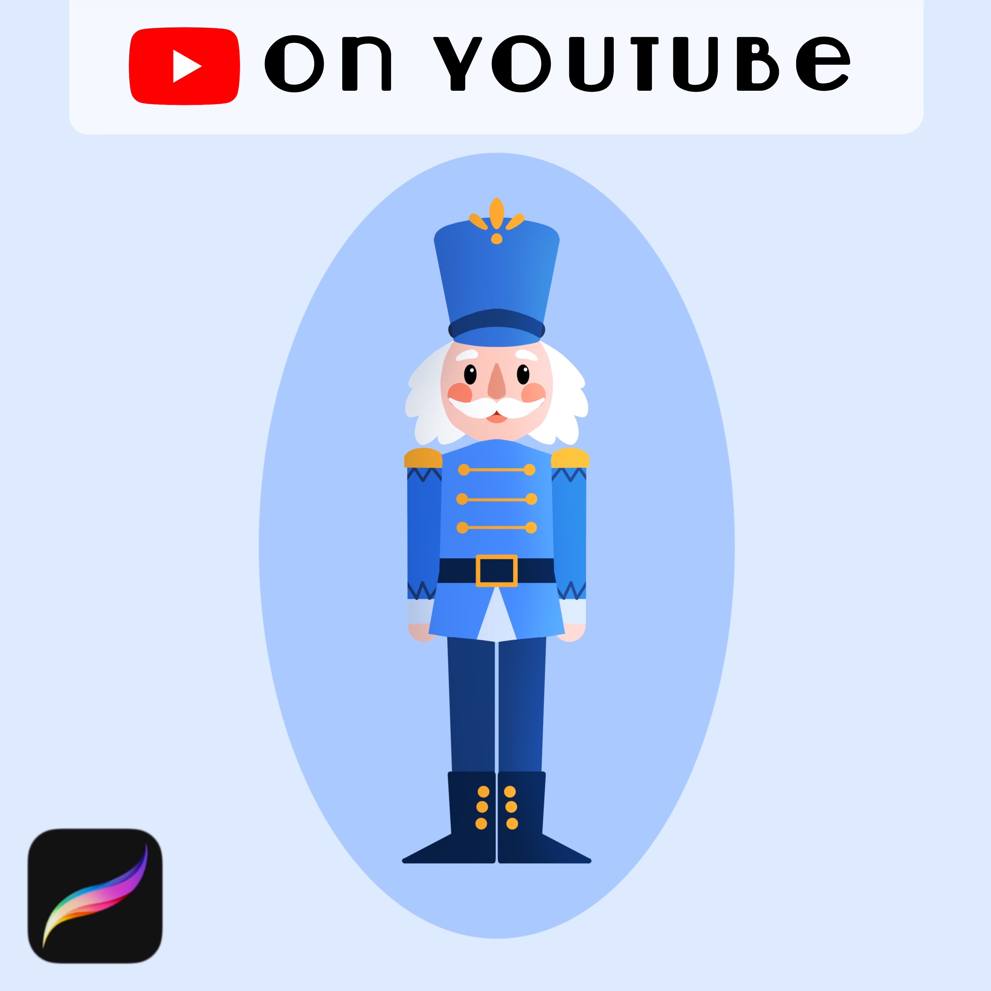 Blue Nutcracker + Santa Cartoon 🎅🏻 - Apple Krisp