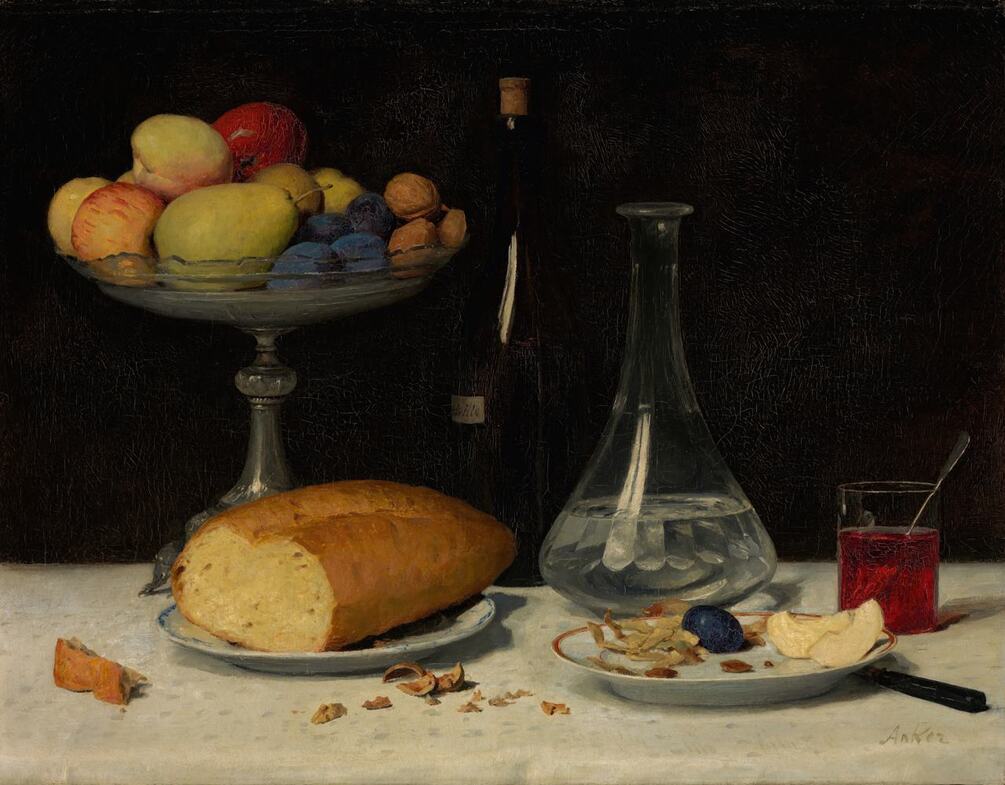 Still life: Moderateness by Albert Anker