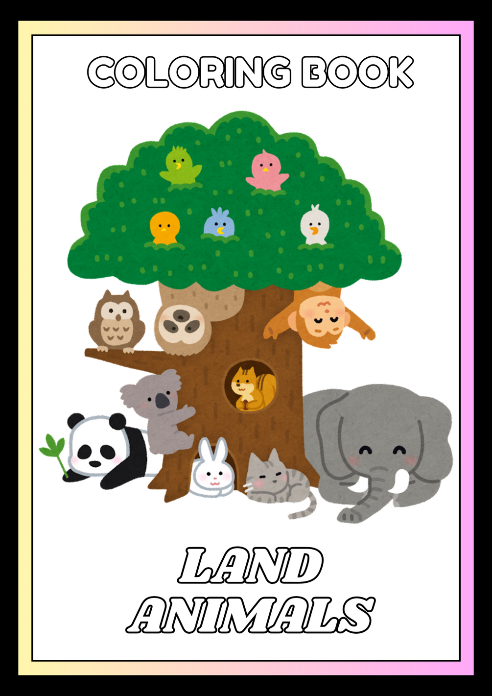 Land Animals Coloring Book