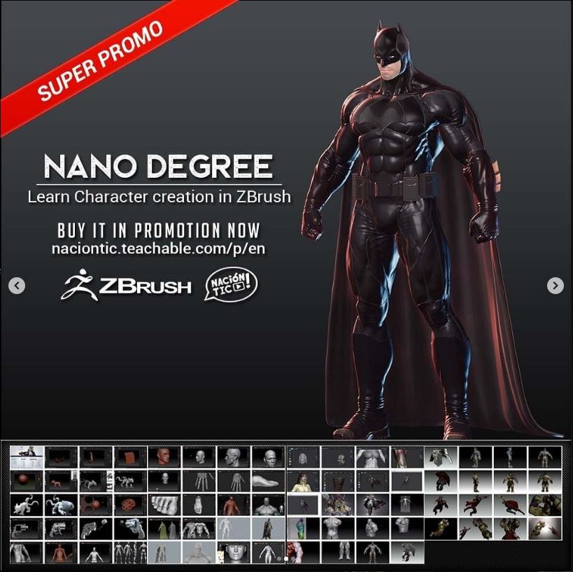 70% 3D models 16 Courses 516 Classes Hard surface Anatomy Superheros ...