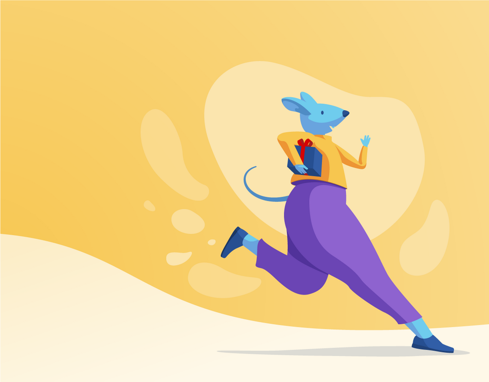 Running Rat with a Gift