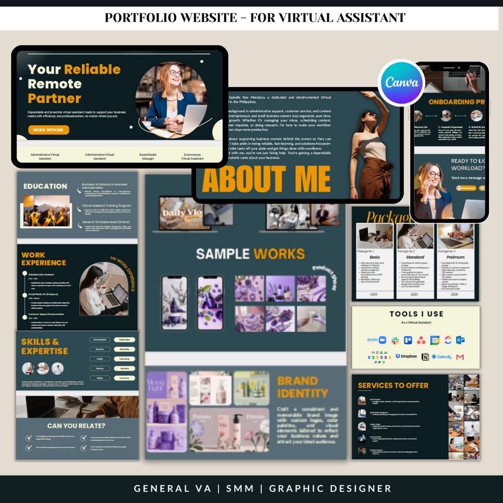 PROFESSIONAL PORTFOLIO WEBSITE TEMPLATE FOR NEW VIRTUAL ASSISTANT’S ...