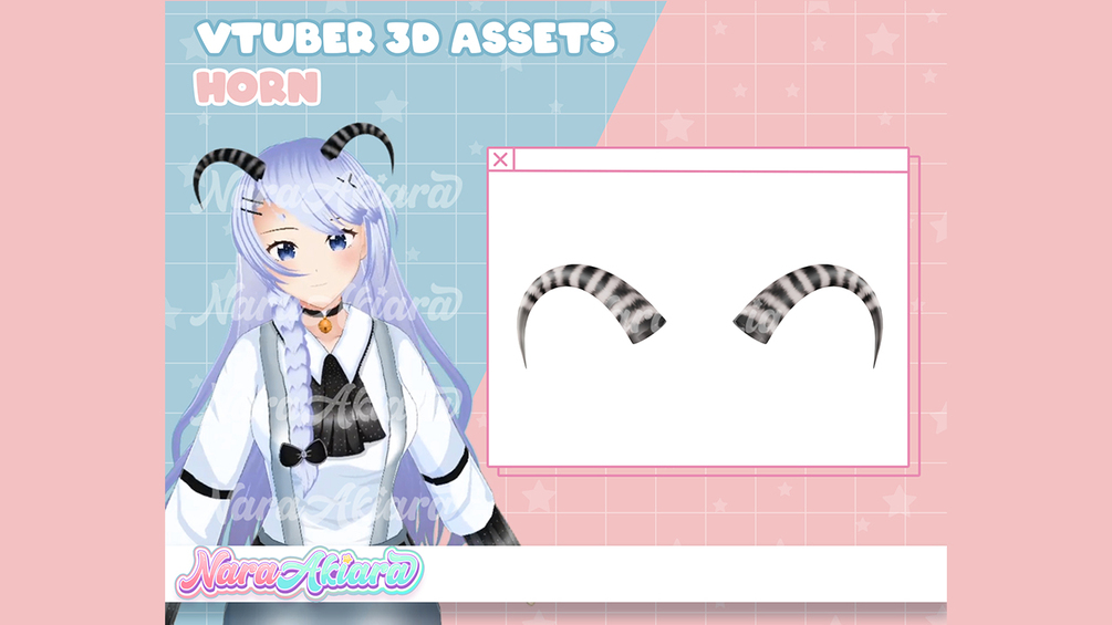 3D Vtuber Assets Horn V18 Vroid Commission, 3D assets ready to use ...