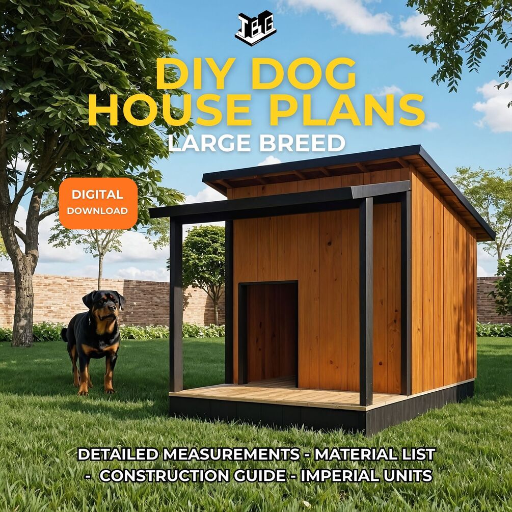 DIY Dog House Plans for Large Breeds – Step-by-Step PDF (Imperial Units)