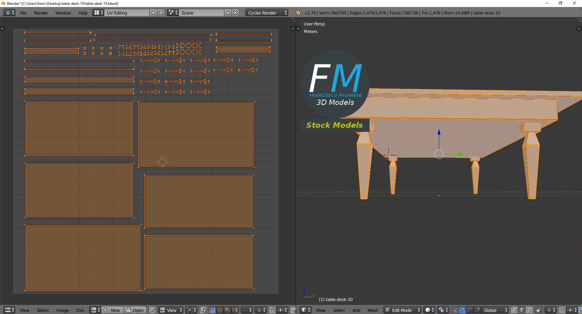 3D MODEL - Table desk 10