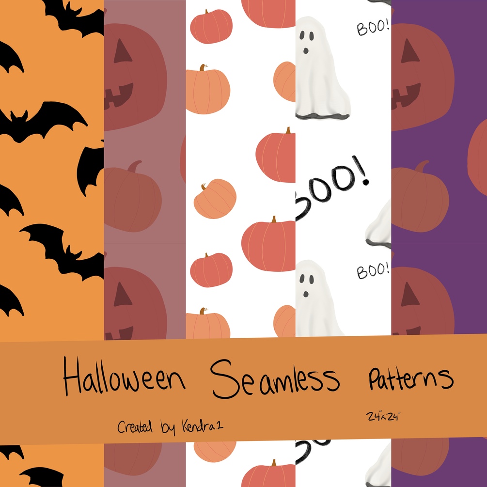 Halloween Seamless Pattern Bundle | Spooky Digital Print Pack ...