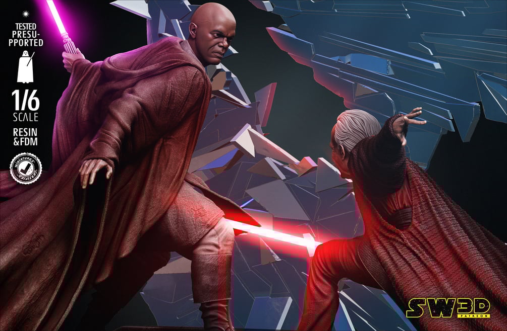 Mace Windu VS Palpatine DIORAMA - Star Wars 3D Models - Tested and ...