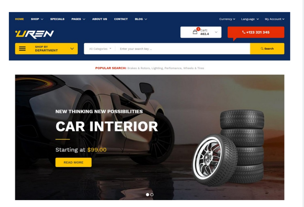 Uren – Car Accessories Shop HTML Template | Auto Parts, Car Dealer ...