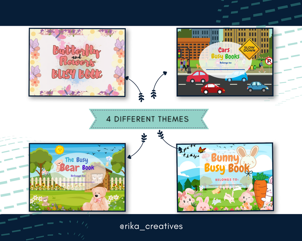 Flower Themed Busy Book + 3 more themes