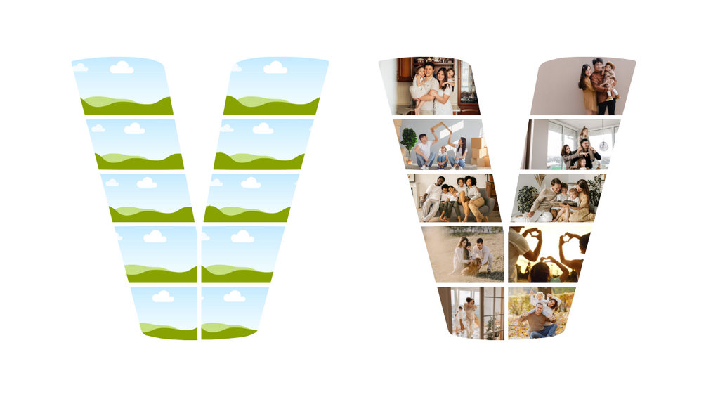 Alphabet V Photo Collage Template Alphabet Card Editable Canva Design ...