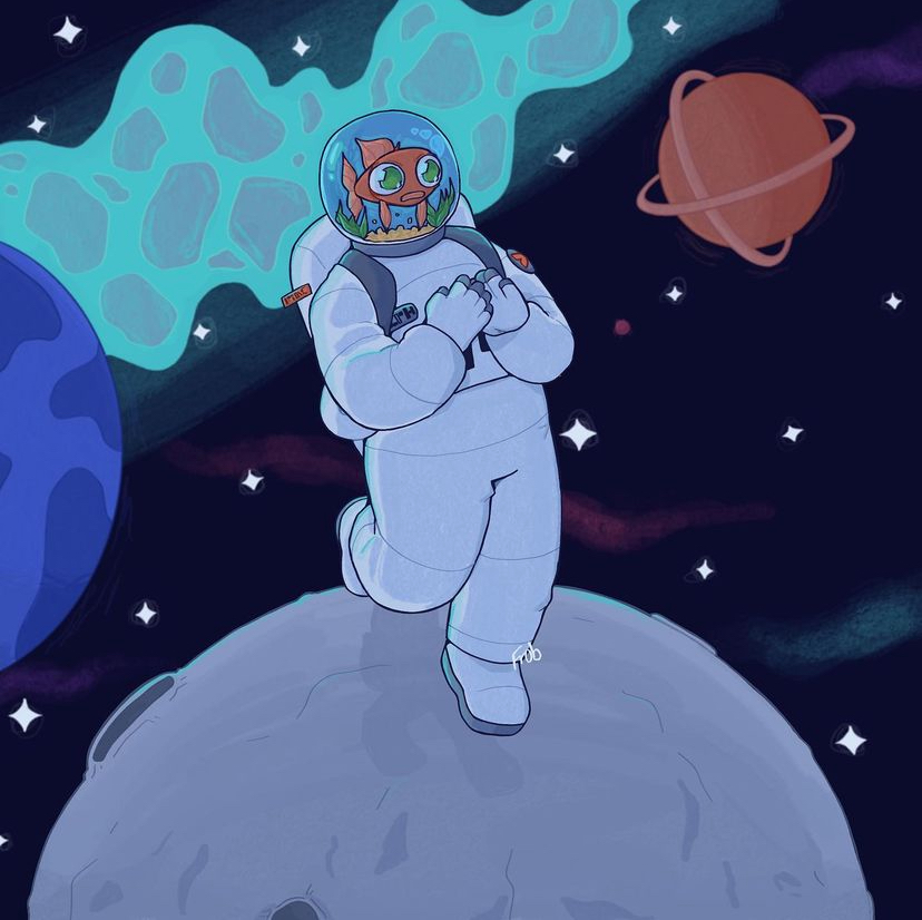 Astronaut Fish in Space