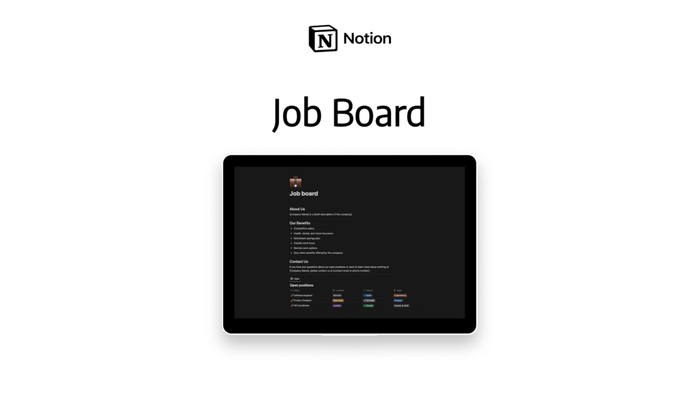 Job Board Notion Template