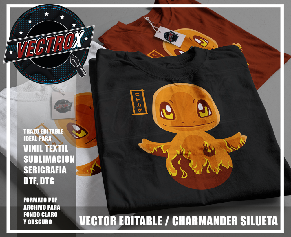 Vector Editable - Charmander Silueta