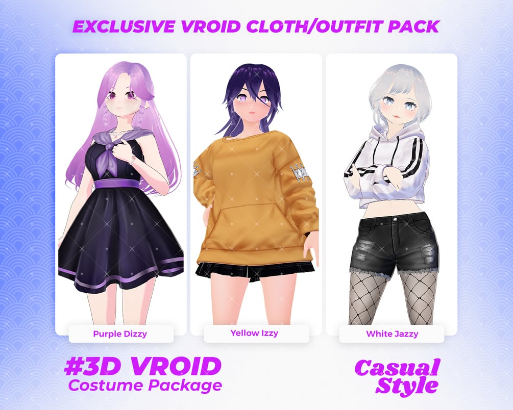 VRoid Clothing Pack, Sexy Clothes, Costume, Vroid, Clothes, Doll ...