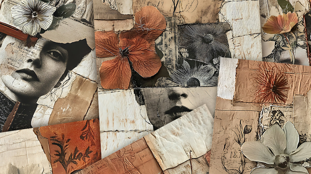12 pc Surreal Collage Nostalgic Colors Portrait Printable Junk Journal ...