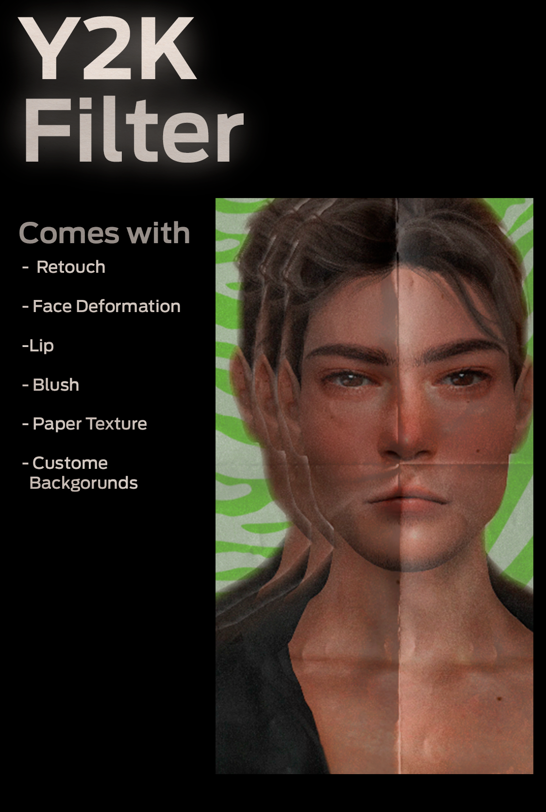 Spark Ar | Y2K Filter + Face Deformation + Color variant