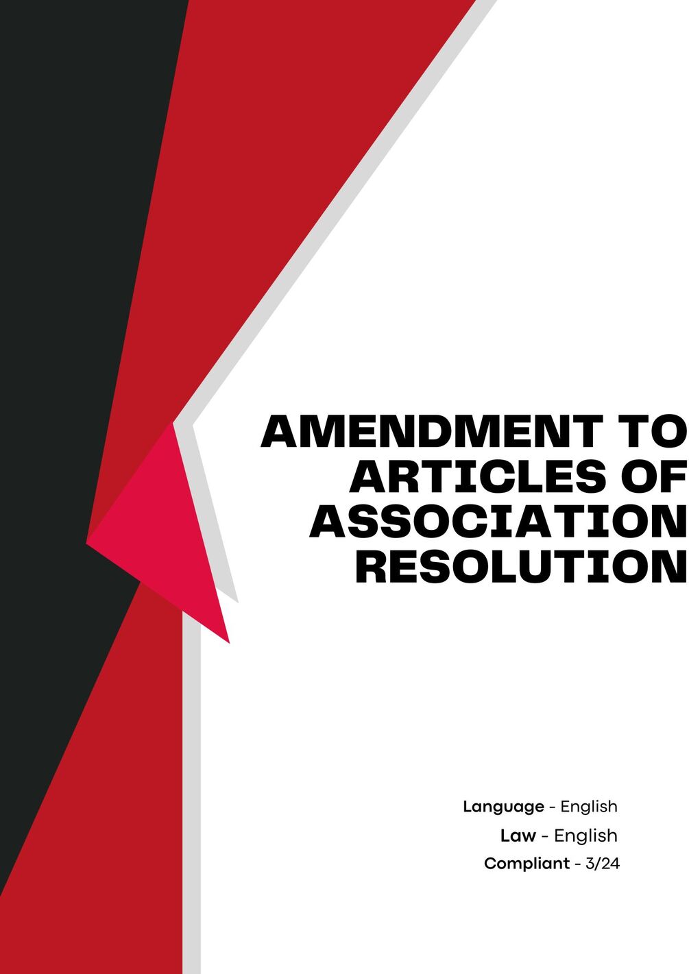Amendment to Articles of Association Resolution
