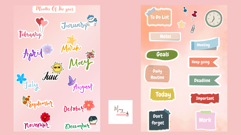 Cute Digital Planner Stickers Bundle | Plants, Sweets, Panda, Summer ...