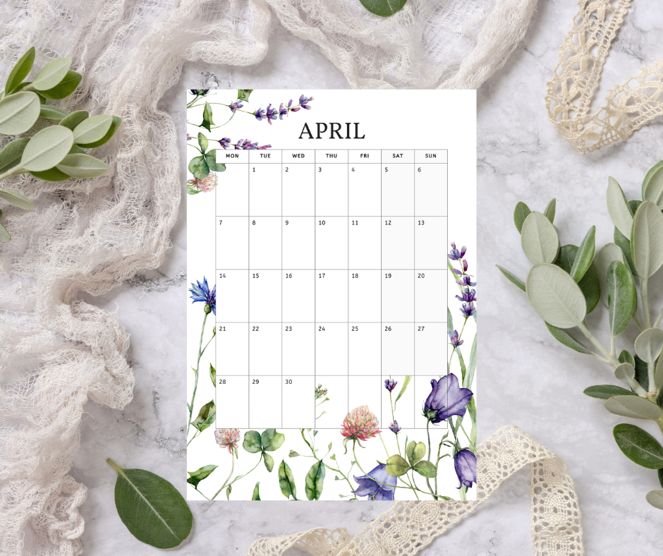 April Floral Vibes Monthly Planner | Digital Download (A4 & A5 ...