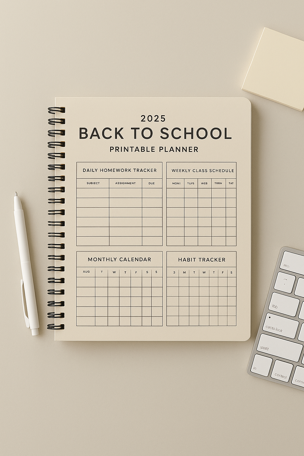2025 Back-to-School Student Planner | Printable PDF, Homework Tracker ...