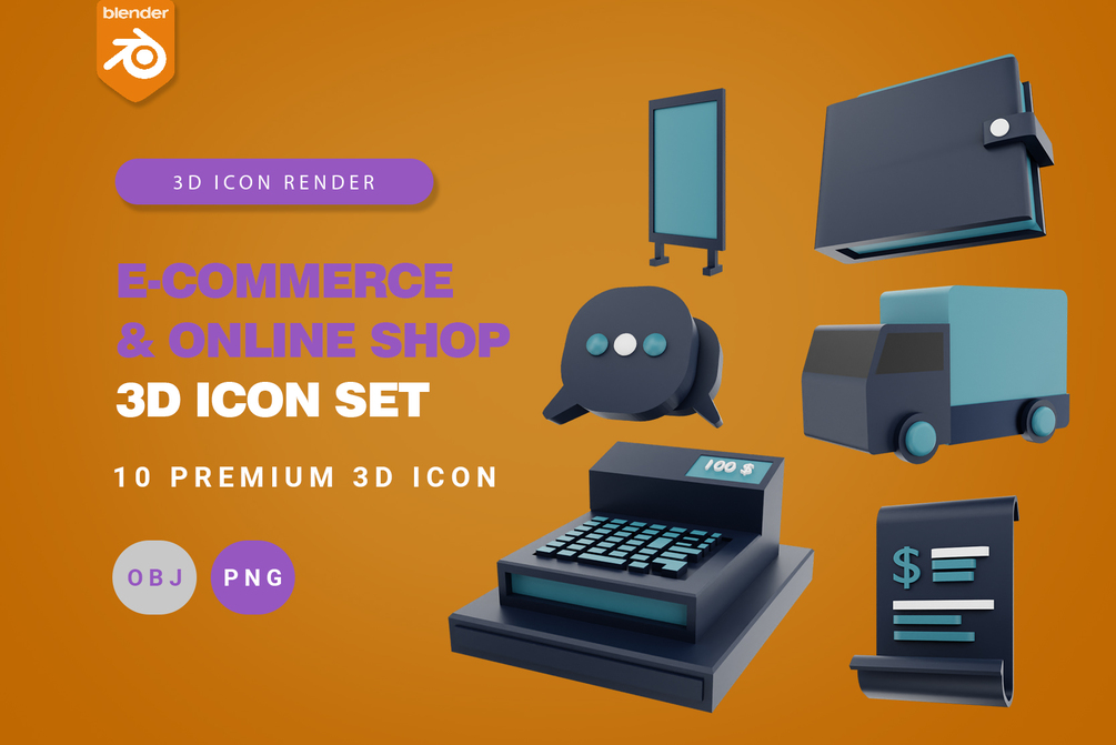 3D Icon E-Commerce Illustration Pack