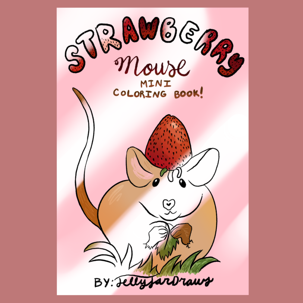 Strawberry Mouse Mini Coloring Book